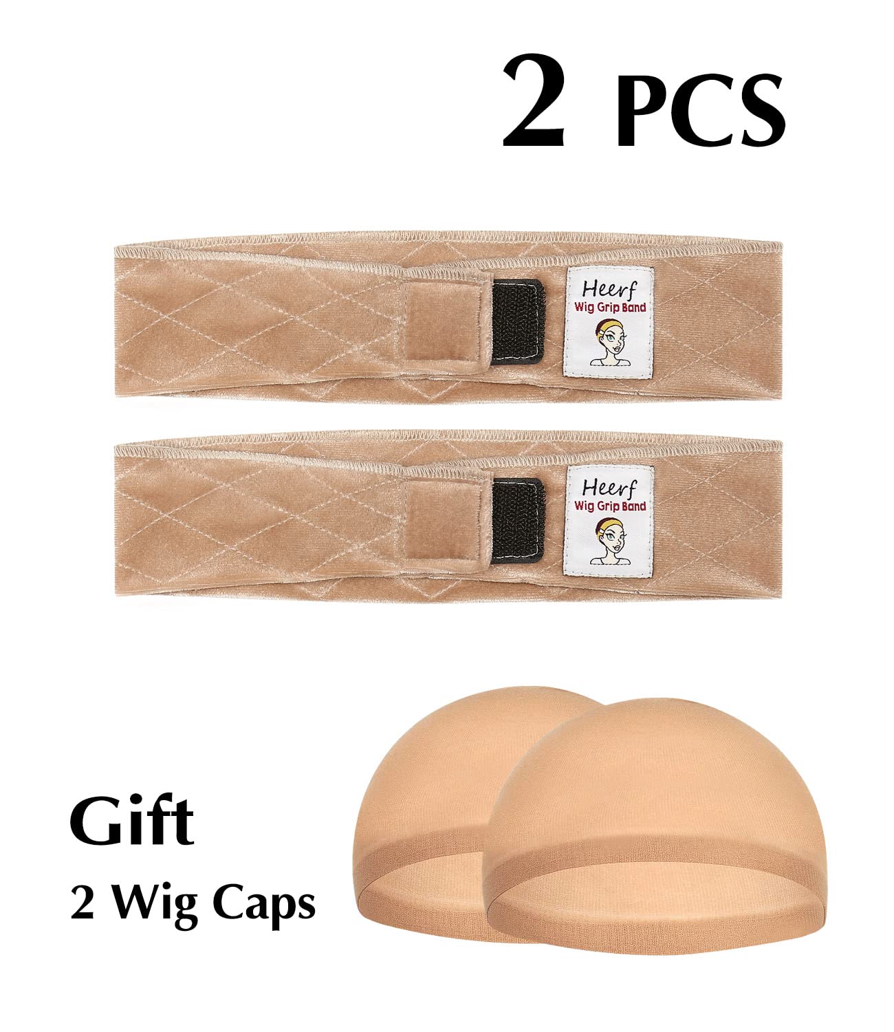 Adjustable Velvet Wig Grip Comfort Band, Wig Liner Headband, Headband Holder for Wigs for Men Women 2 Pack