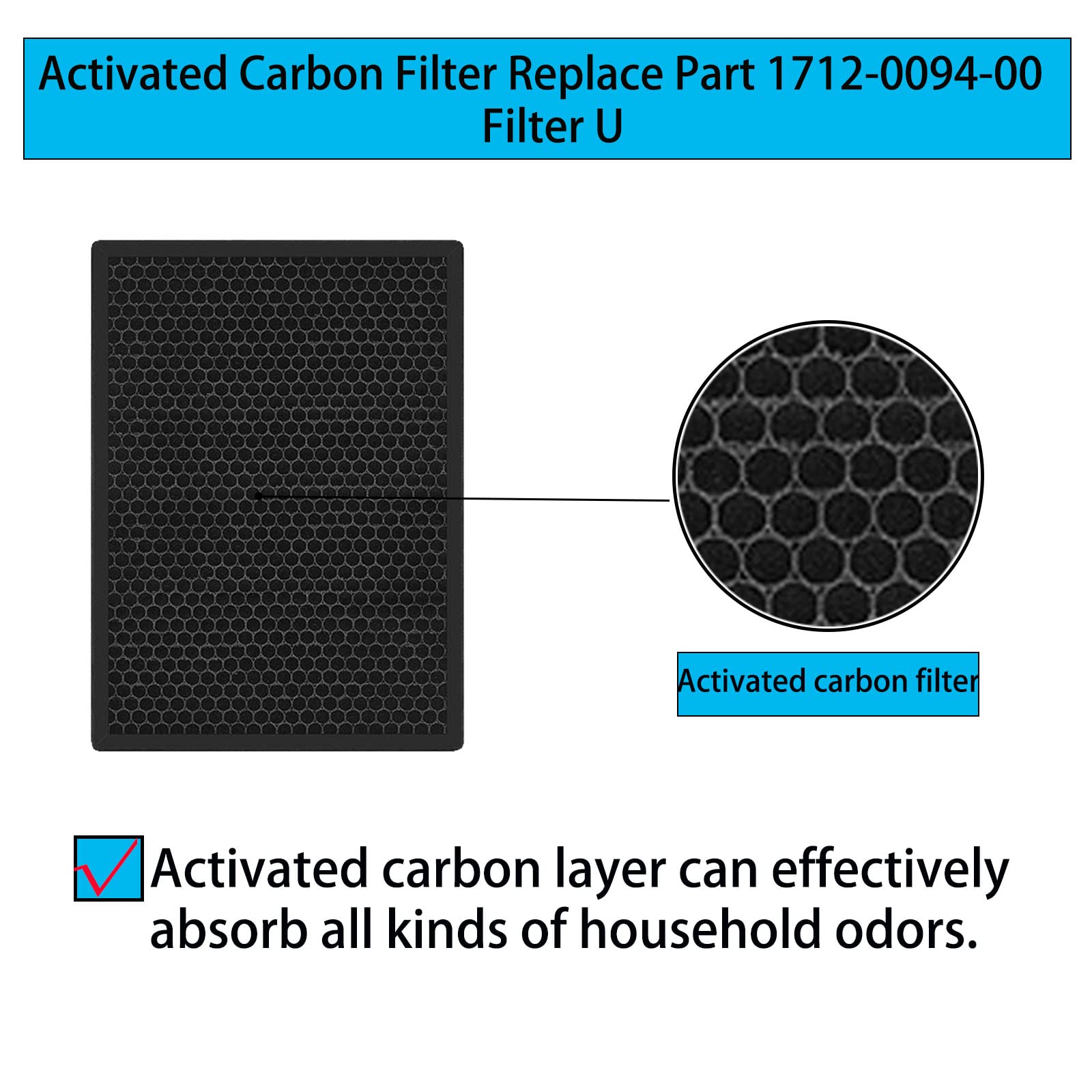 HR900 Replacement Filters Set Fit for Winix HR900 Pet Purifier Replace Part 1712-0093-00 Filter T 1712-0094-00 Filter U, 2 Set