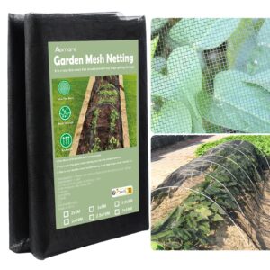 abimars thicker garden mesh netting, 10’ x 33’ ultra fine black plant row covers for vegetables plants fruits flowers protection, nano ppt, shading rate 30%