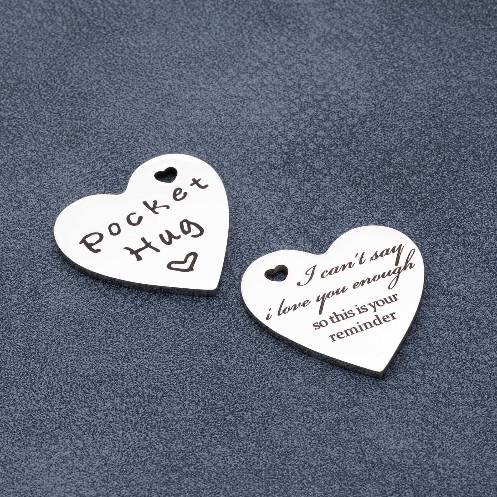 Qunrwe Pocket Hug Token & Leather Keychain,Thinking of You Gifts for Women,Miss You Gift,I Love You Gifts,Cheer up Long Distance Gift,Anniversary Birthday Graduation Gifts for Him Boyfriend Men Women