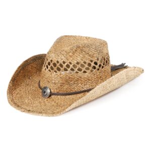 mix brown straw cowboy hat western hats for women cowgirl sun beach hat summer outback shapeable wide brim