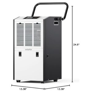 Waykar 155 Pints Large Commercial Dehumidifier with Drain Hose and Water Tank, Industrial Dehumidifier in Large Space up to 8000 Sq. Ft for Home, Basements, Whole House, Library, 5-Year Warranty