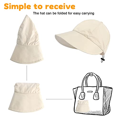 Sun Hats for Women, Summer Beach Sun Hat for Women Wide Brim Visor Fedora Cap UPF50+