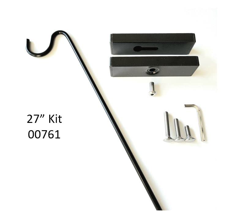 Long Hook Kits Ideal for Bird Feeders, Lighter Flower Baskets, Chimes, etc. for Vertical Spindled Deck Railings Only (27" Upright) Heavy Duty Hanger