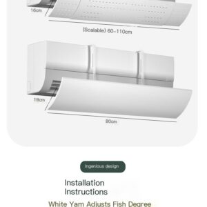 3 In 1 Adjustable Air Conditioner Deflector,Universal Retractable Anti Direct Blowing Retractable Air Conditioner Shiel,Anti Blast Baffle Wind Direction Telescopic Registers