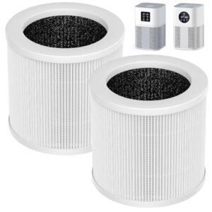 2 pack a1 replacement filter compatible with vewior air purifier hqsc-50, hqkj-80, ameifu ap01w, koios hqkj-50 air pur ifier, 3-in-1 h13 true hepa air cleaner filter