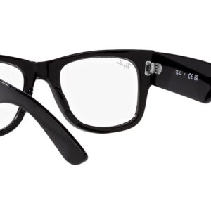 Ray-Ban RX0840V Mega Wayfarer Square Prescription Eyewear Frames, Black/Demo Lens, 51 mm