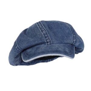 unisex japanese oversized denim cotton newsboy hats vintage unisex paperboy painter beret cap dark blue