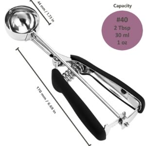 Ice Cream Scoop, 18/8 Stainless Steel Cookie Scoop, Cookie Scoops for Baking, 2 Tbsp/ 30 ml/ 1 oz Cookie Dough Scoop, Ice Cream Scooper with Trigger Release, Cookie Scooper for Baking, Cupcake Scoop