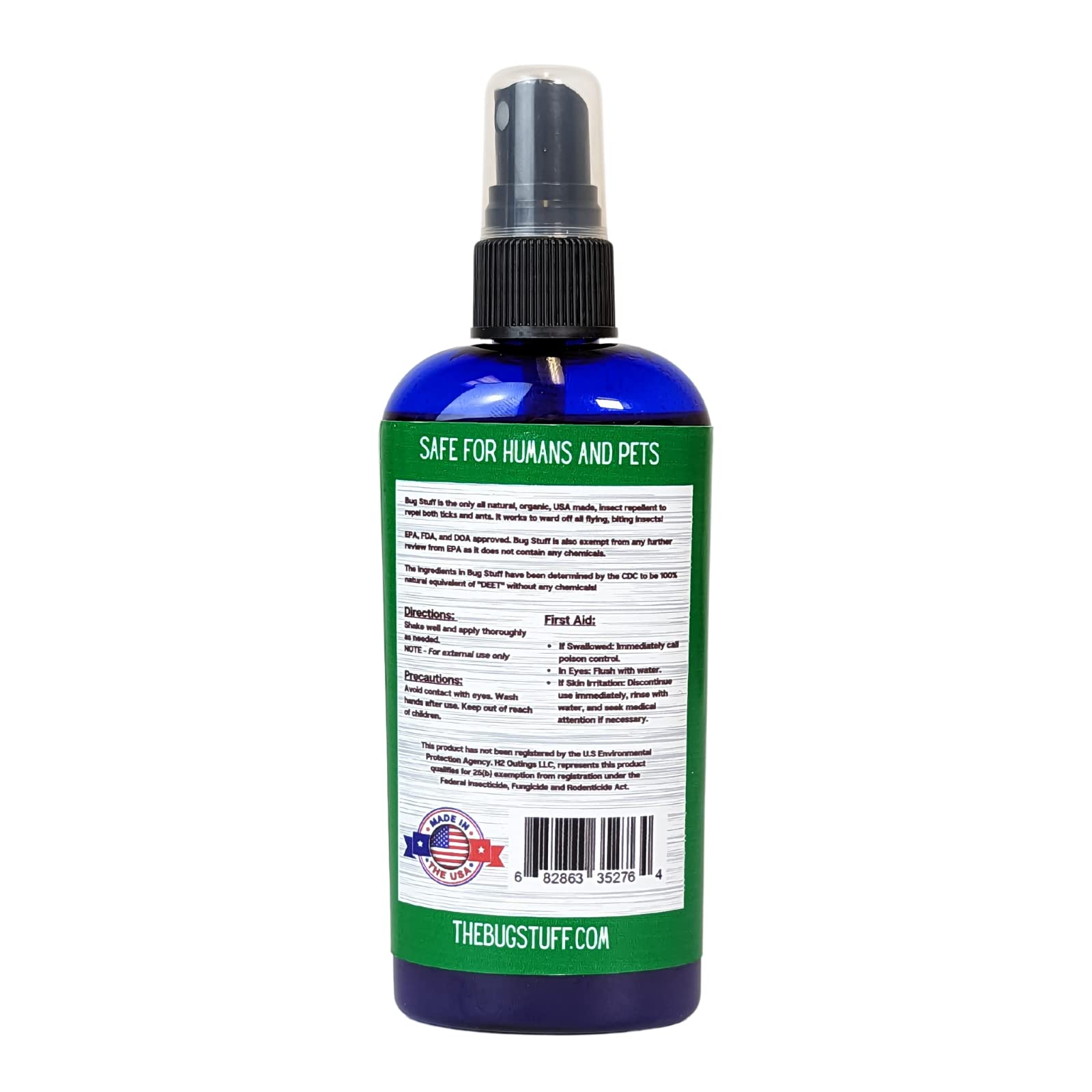 Bug Stuff All Natural Bug Spray | Keeps All Flying & Biting Insects Away | Bug Spray for Children & Pets | Made from 100% Organic Ingredients | 4 FL OZ Spray Bottle