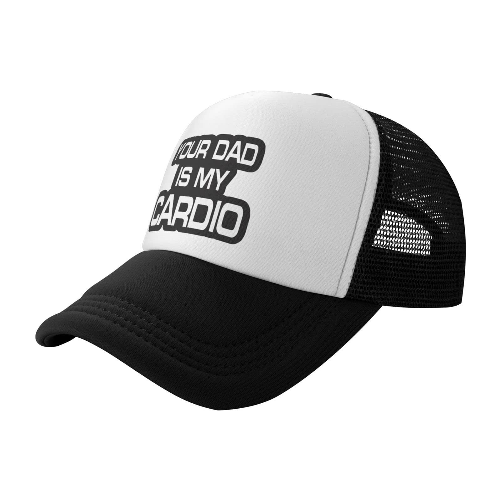 Piuuixe Your Dad is My Cardio Funny Baseball Cap Trucker Hats Sports Hat Men Women Black