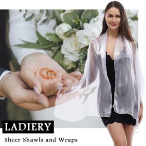 Ladiery Silky Shawls and Wraps for Evening Dresses: Women Sheer Soft Bridesmaid Wedding Formal Party Organza Shawl