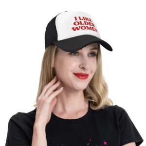 Piuuixe I Like Older Women Funny Baseball Cap Trucker Hats Sports Hat Men Women Black