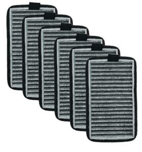 nispira dstx 2.0 air purifier carbon hepa filter replacement | compatible with clarifion plug in air ionizer | remove smoke, pet dander, odor | pack of 6