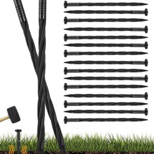 100pack 8-Inch Plastic Landscape Edging Spikes Landscape Anchoring Nail Spiral Landscape Stake for Weed Barrier, Paver Edging, Landscape Edging, Artificial Turf, Grass Pathway and More