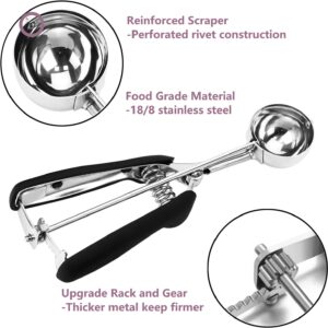 Ice Cream Scoop, 18/8 Stainless Steel Cookie Scoop, Cookie Scoops for Baking, 2 Tbsp/ 30 ml/ 1 oz Cookie Dough Scoop, Ice Cream Scooper with Trigger Release, Cookie Scooper for Baking, Cupcake Scoop