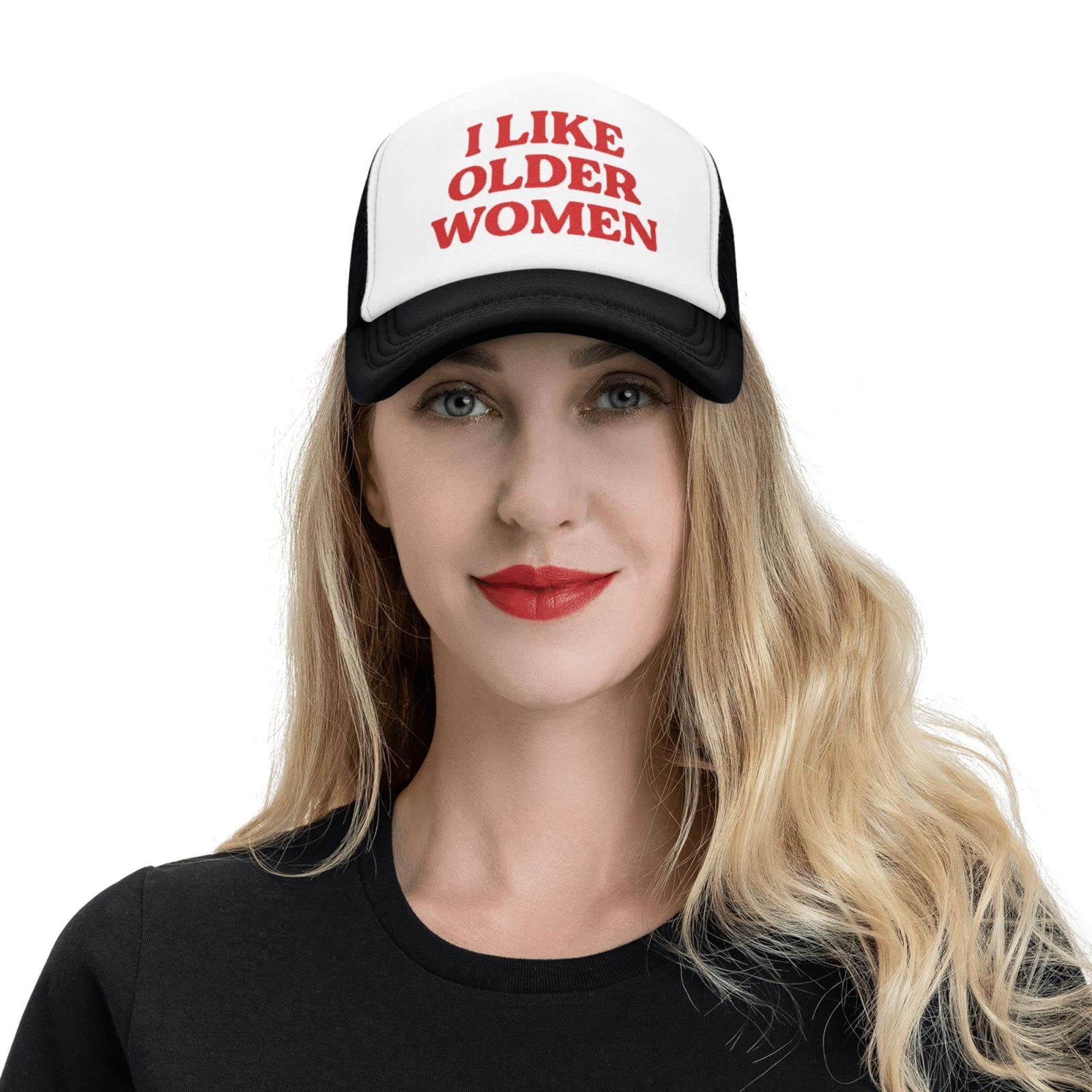 Piuuixe I Like Older Women Funny Baseball Cap Trucker Hats Sports Hat Men Women Black