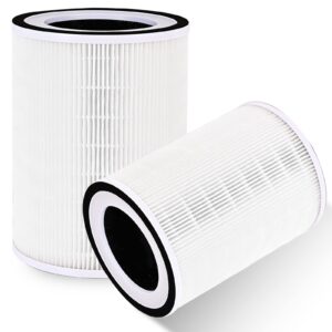 true hepa kilo filter 360°3 stage replacement filters compatible for afloia kilo/kilo pro/miro/miro pro air purifier, h13 true hepa filter, 2 pack