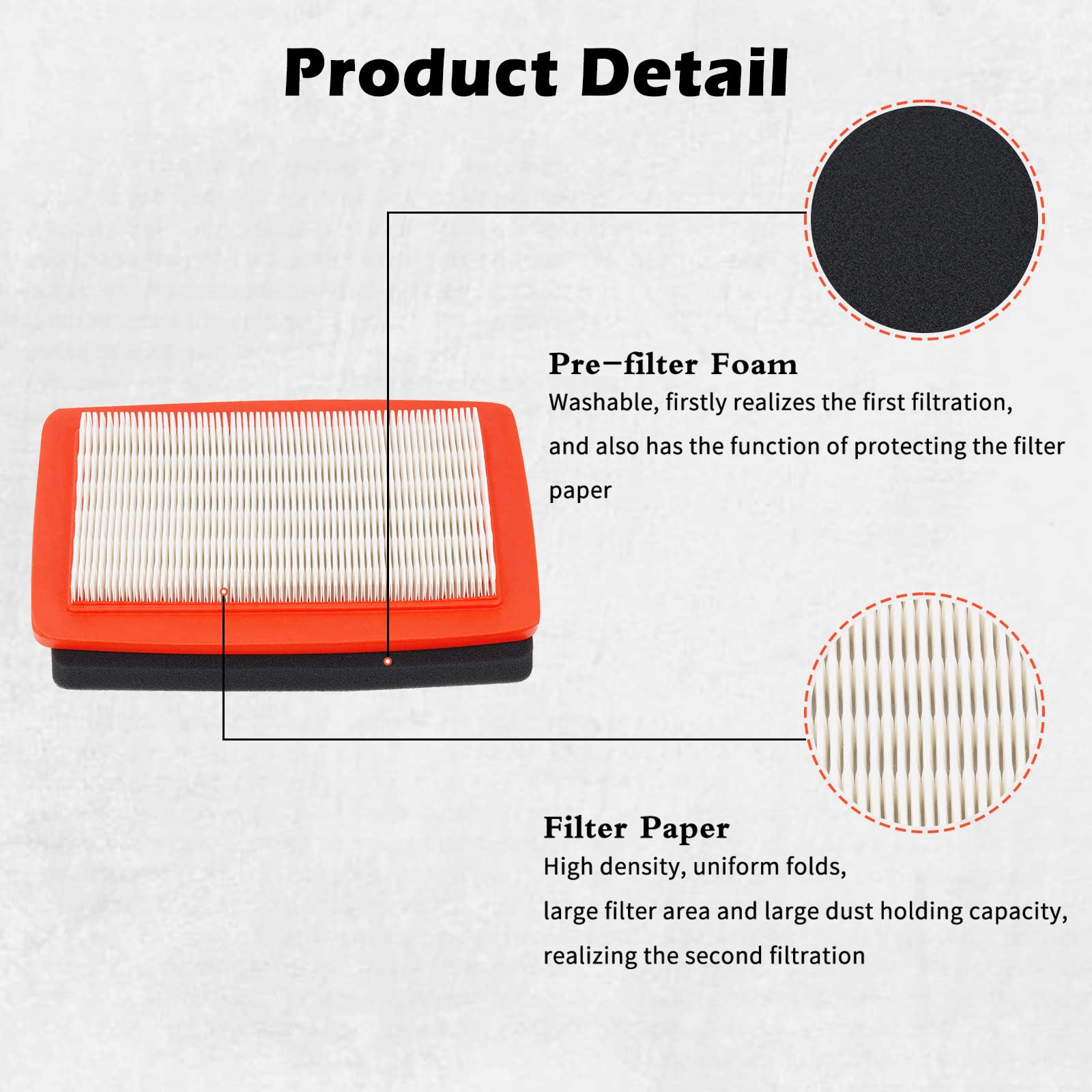 KLWZH 512652001 Air Filter Pre Filter Combo for Redmax EBZ8000 EBZ8001 EBZ8001RH EBZ8050 EBZ8050RH EBZ8500 EBZ8500RH Backpack Blowers 170BF 180BF 180BT 370BFS 380BFS 570BFS 580BFS 512654101