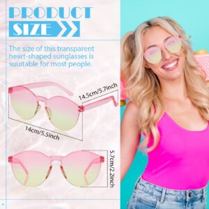 Hoteam 24 Pairs Colored Glasses Transparent Rimless Sunglasses Candy Color Tinted Glasses Cool Round Eyewear Fun Retro Eyeglasses for Women Girls Adult Teen Bachelorette Cosplay Party