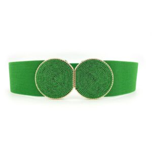 zyaltfdc womens belts elastic vintage wide waist belt for women dresses lady girls waistband for dress fashion green women belts retro stretchy waist thick belt for women girls cinch belt