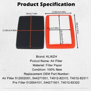 KLWZH 512652001 Air Filter Pre Filter Combo for Redmax EBZ8000 EBZ8001 EBZ8001RH EBZ8050 EBZ8050RH EBZ8500 EBZ8500RH Backpack Blowers 170BF 180BF 180BT 370BFS 380BFS 570BFS 580BFS 512654101