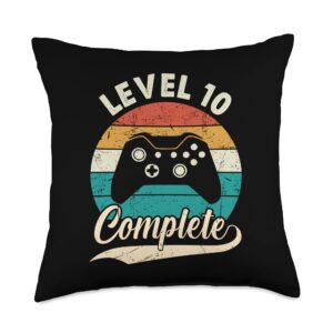 funny 10th wedding anniversary for couples level 10 complete throw pillow