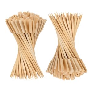 bamboo skewers 8 inch, 200 pcs cocktail skewers, wooden skewers for appetizers，bbq，fruit kabobs，sandwich，drink.