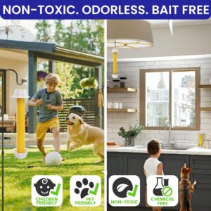 Fly Stick Sticky Fly Traps for Indoors and Outdoor 4pk. Non-Toxic Bait Free. Trap All Flies. Sticky Fly Traps for Indoors Outdoor Fly Catchers for Inside Home Bug Sticky Traps for Bugs Fly Sticky Trap