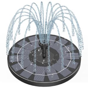 aisitin solar fountain pump 2024 upgrade solar bird bath fountain with 6 nozzles, 2.5w solar water fountain for bird bath, garden, ponds, pool, fish tank and outdoor