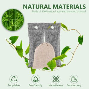 Bamboo Charcoal Air Purifying Bag (12x100g), Cedar Sachets Bags (12PACK), Natural Deodorizer, Home Fragrance, Odor Eliminators and Sachet for Home, Car, Closet, Storage, Drawers, Shoe Deodorizer