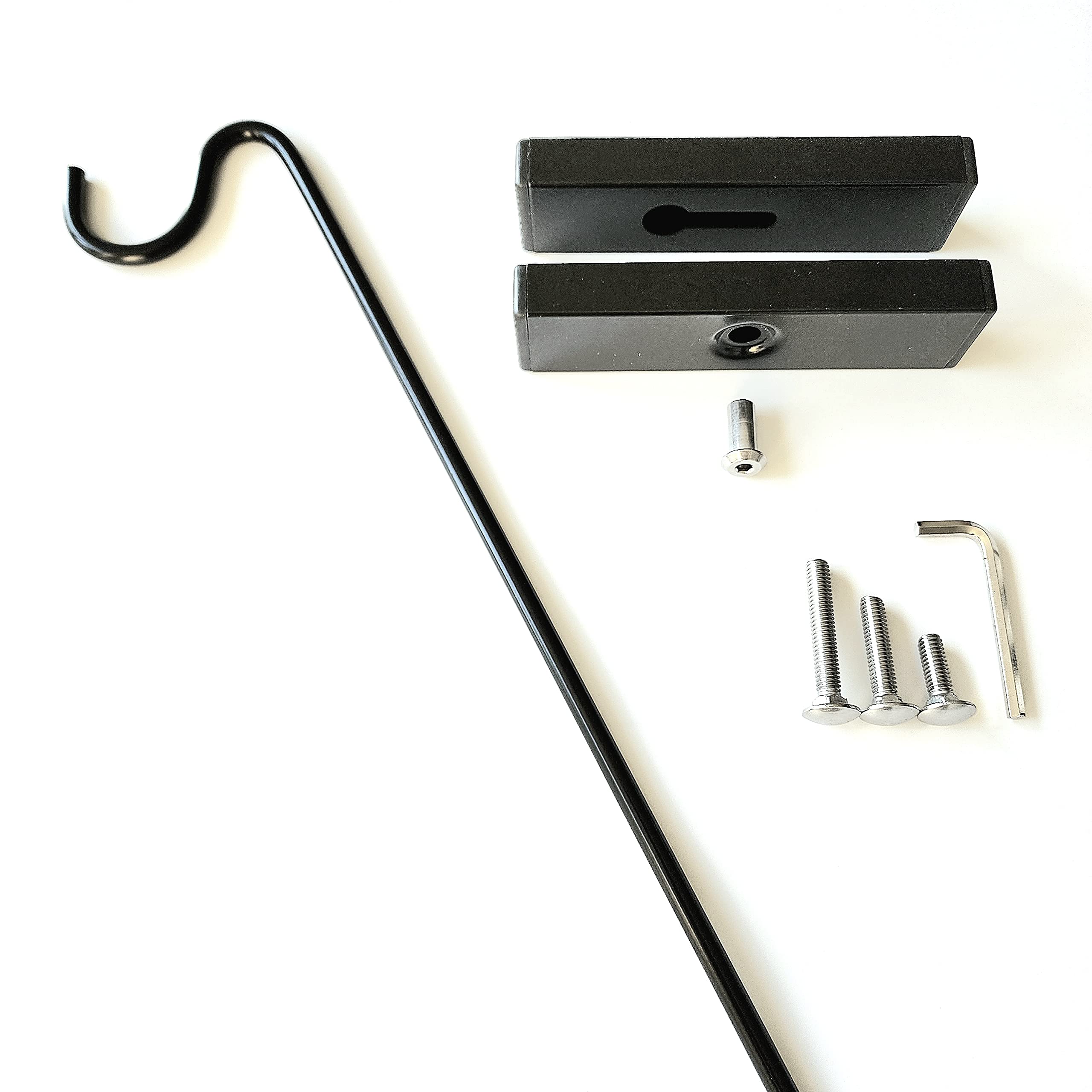 Long Hook Kits Ideal for Bird Feeders, Lighter Flower Baskets, Chimes, etc. for Vertical Spindled Deck Railings Only (27" Upright) Heavy Duty Hanger