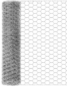 16in x 82ft chicken wire, toypopor 40cm x 25m poultry wire netting hexagonal galvanized mesh garden fence barrier for pet rabbit chicken fencing (16in x 82ft)