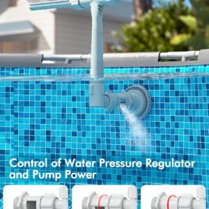 Pool Fountain for Above and In-Ground Pools, Adjustable Dual Spray Waterfall Sprinkler Cooler for Pool, Swimming Pool Spa Water Fountain, High-Pressure Pool Spray Fountain