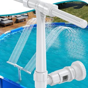 Pool Fountain for Above and In-Ground Pools, Adjustable Dual Spray Waterfall Sprinkler Cooler for Pool, Swimming Pool Spa Water Fountain, High-Pressure Pool Spray Fountain