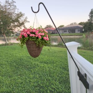 long hook kits ideal for bird feeders, lighter flower baskets, chimes, etc. for vertical spindled deck railings only (27" upright) heavy duty hanger