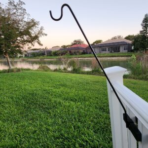 Long Hook Kits Ideal for Bird Feeders, Lighter Flower Baskets, Chimes, etc. for Vertical Spindled Deck Railings Only (27" Upright) Heavy Duty Hanger