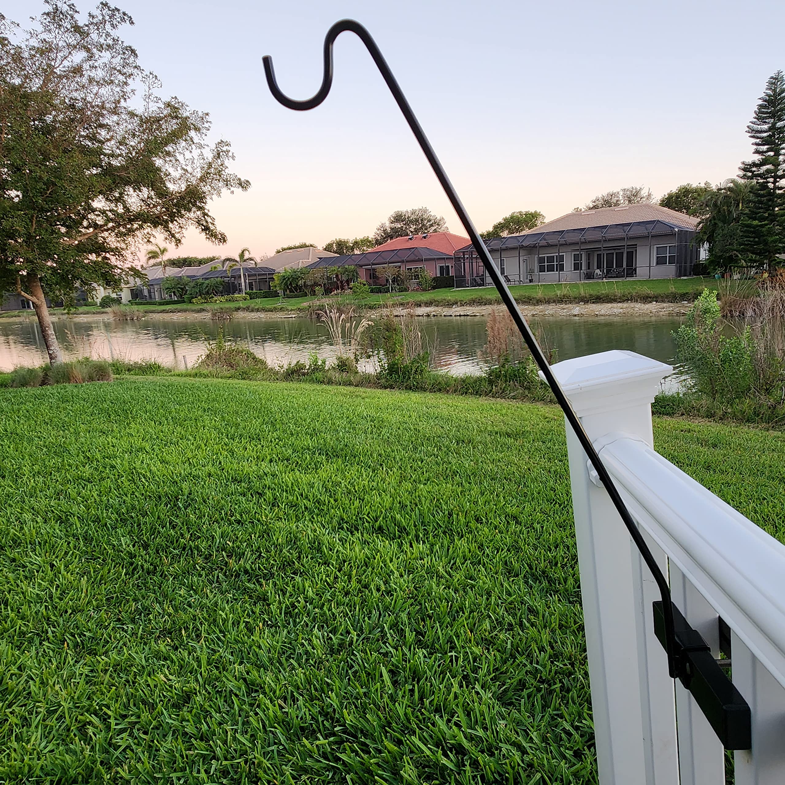 Long Hook Kits Ideal for Bird Feeders, Lighter Flower Baskets, Chimes, etc. for Vertical Spindled Deck Railings Only (27" Upright) Heavy Duty Hanger