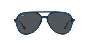 ray-ban rb4376 aviator sunglasses, opal dark blue/dark grey, 57 mm