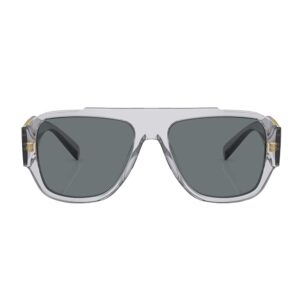 Versace VE 4436U 530580 Transparent Grey Plastic Pillow Sunglasses Blue Lens