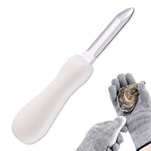 tiankohelan oyster shucking knife,stainless steel oyster knife for oyster clam scallop in shell(white)