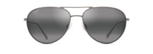 maui jim men's and women's walaka polarized aviator sunglasses, matte titanium/neutral grey, medium