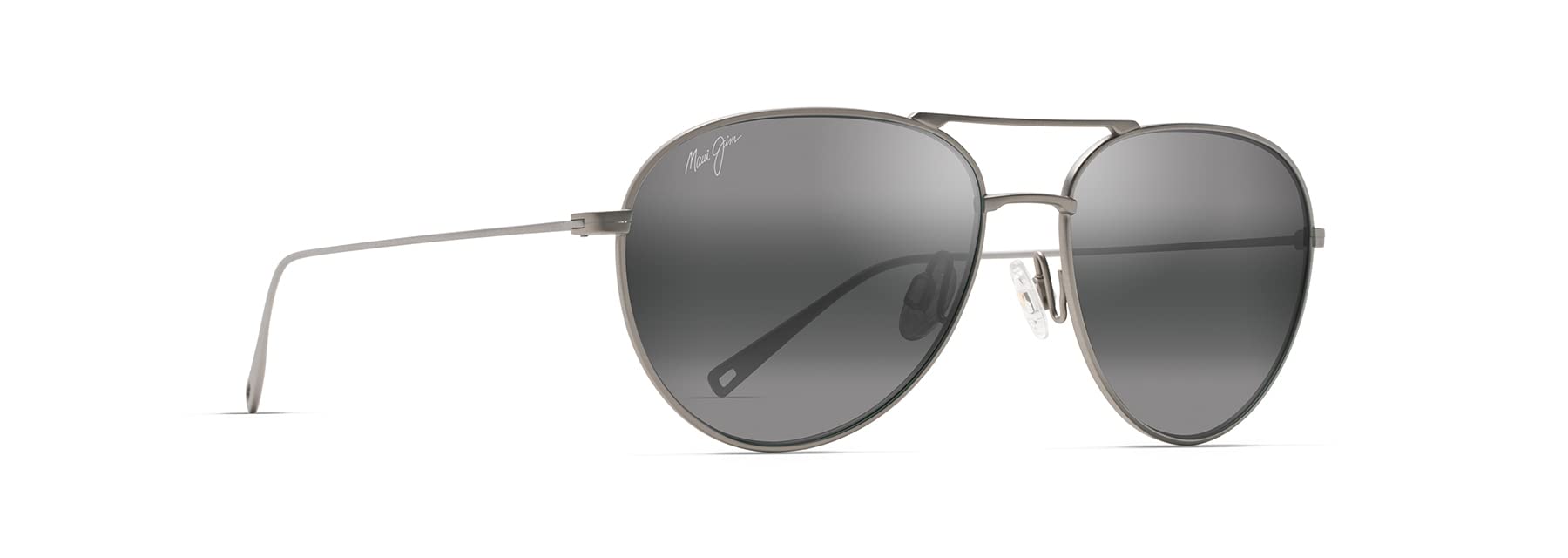 Maui Jim Men's and Women's Walaka Polarized Aviator Sunglasses, Matte Titanium/Neutral Grey, Medium