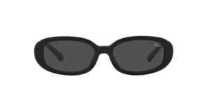 polo ralph lauren womens ph4198u universal fit oval sunglasses, shiny black/dark grey, 53 mm