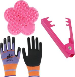 qiukui 3 pcs flower rose stripper thorn leaf remover tool garden tool sets leaf stripping tool garden glove