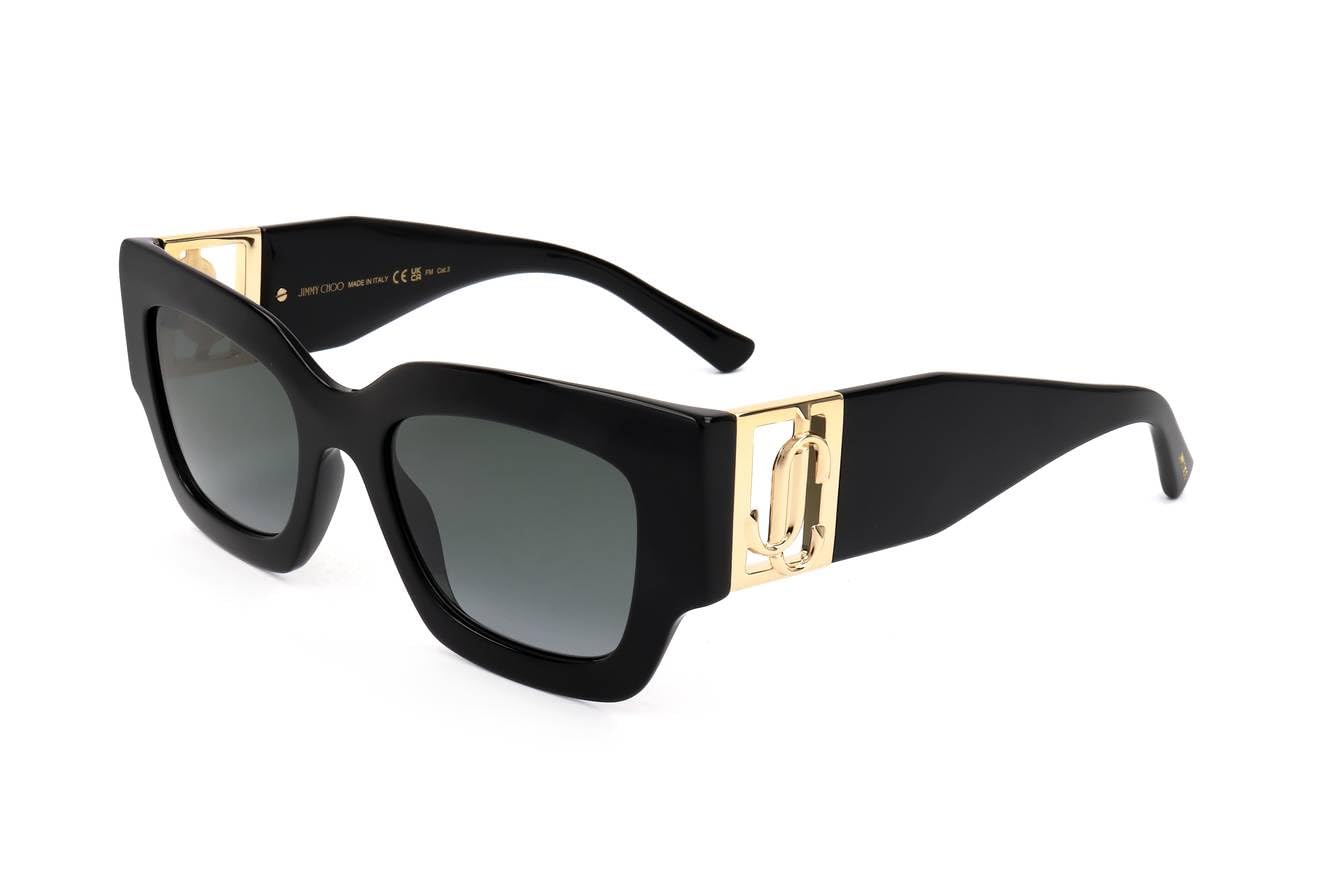 JIMMY CHOO NENA/S Black Gold/Dark Grey Shaded 51/21/145 women Sunglasses