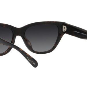 Coach HC8370U Universal Fit Sunglasses, Black/Dark Tortoise/Grey Gradient Polarized, 54 mm