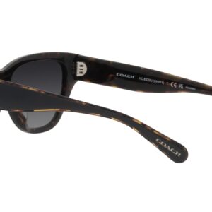 Coach HC8370U Universal Fit Sunglasses, Black/Dark Tortoise/Grey Gradient Polarized, 54 mm