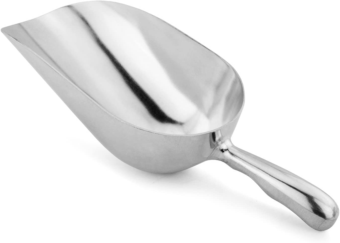 New Star Foodservice 538161 One-Piece Cast Aluminum Round Bottom Bar Ice Flour Utility Scoop, 38-Ounce, Silver (Hand Wash Only)