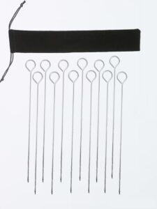 12" 12 pack - metal skewers reusable kabob skewers bbq barbecue skewers for grilling, stainless steel